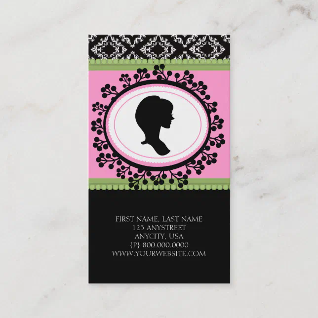 Chic Silhouette Business Cards | Zazzle