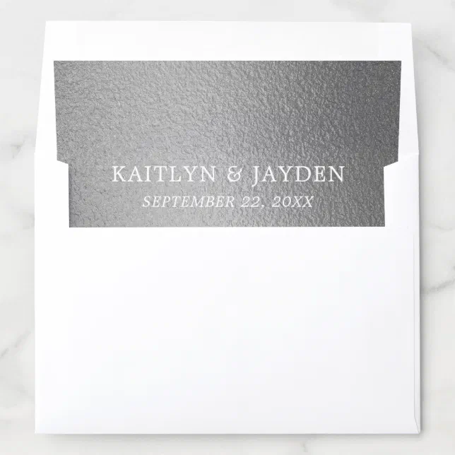 Chic Silver Foil Wedding Envelope Liner | Zazzle