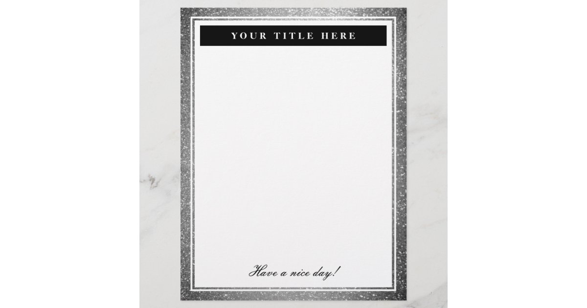 Chic silver glitter wedding stationery paper | Zazzle