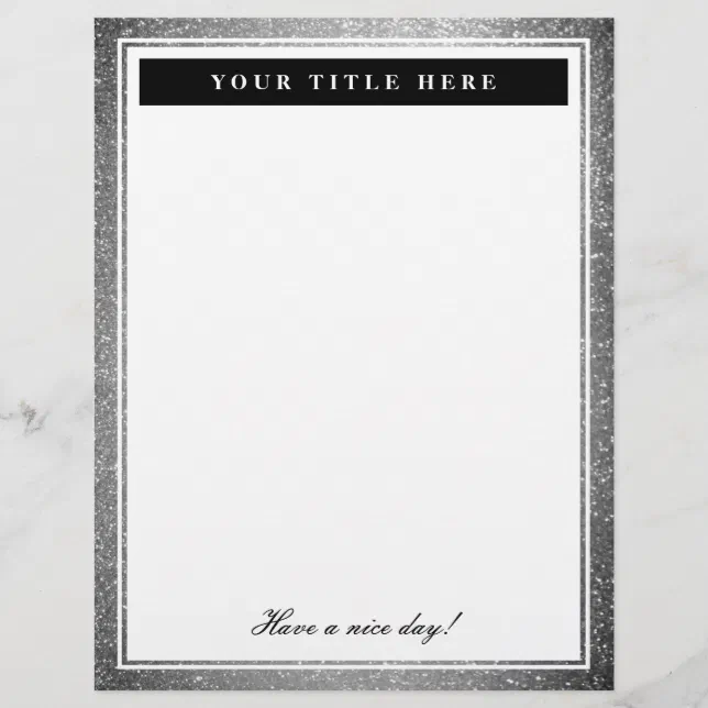 Chic silver glitter wedding stationery paper | Zazzle