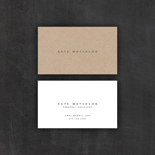 Chic Simple Minimalist Kraft Paper Business Card | Zazzle