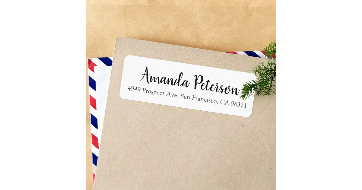 Chic Simple Modern Script Return Address Label | Zazzle