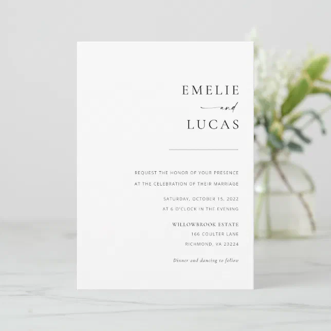 Chic + Simple Modern Script Wedding Invitation | Zazzle