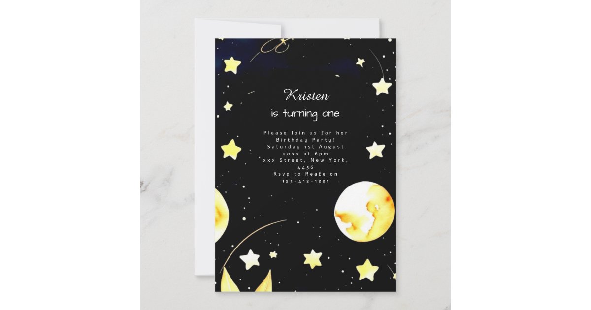 Chic Space Astro Birthday Invitation | Zazzle