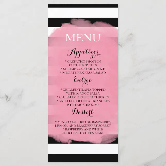 Chic Stripes Menu | Zazzle