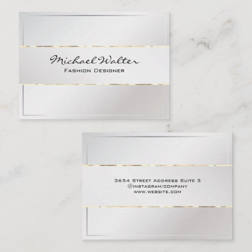 Chic Style Gold Trim Business Card | Zazzle