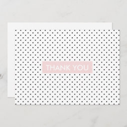 Chic stylish black white polka dot thank you card | Zazzle
