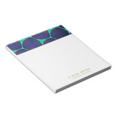 Chic Stylish Bold Navy Turquoise Pattern Notepad | Zazzle