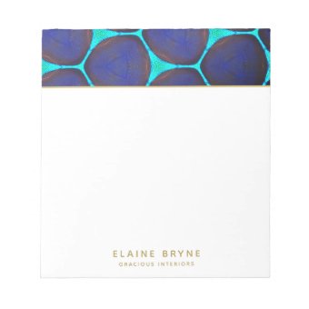 Chic Stylish Bold Navy Turquoise Pattern Notepad | Zazzle