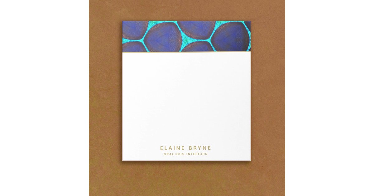 Chic Stylish Bold Navy Turquoise Pattern Notepad | Zazzle