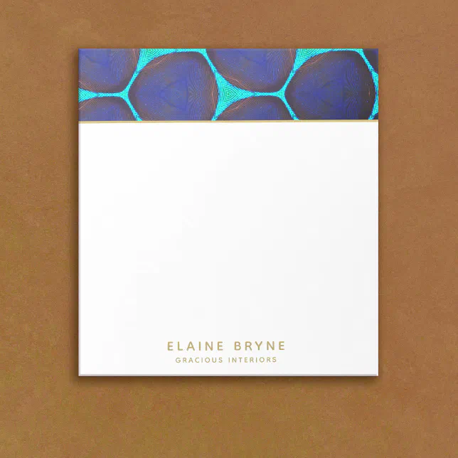 Chic Stylish Bold Navy Turquoise Pattern Notepad | Zazzle