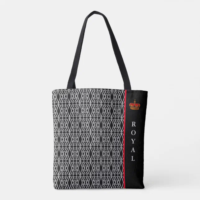 Chic stylish diamond pattern in black & white tote bag | Zazzle