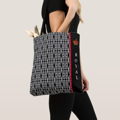 Chic stylish diamond pattern in black & white tote bag | Zazzle