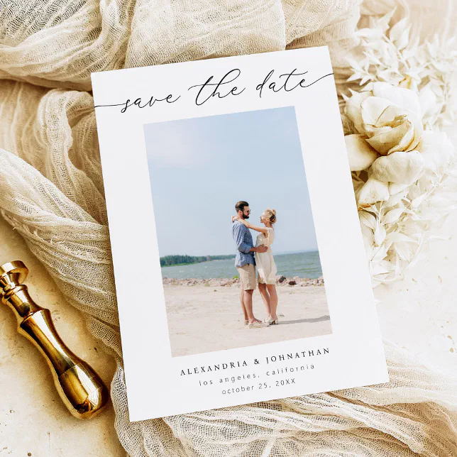 Chic Stylish Mod Photo Save the Date 3 Invitation | Zazzle