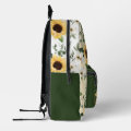 Chic Sunflower Floral Pattern Custom Script Name Printed Backpack | Zazzle