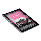 Chic Tea Time Pink & Black Recipe Notebook | Zazzle