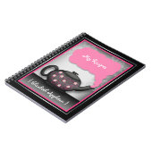 Chic Tea Time Pink & Black Recipe Notebook | Zazzle