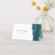 Chic Teal Blue Gold Agate Wedding Table Place Card | Zazzle