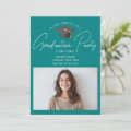 Chic Teal Graduate Photo Graduation Party Invitation | Zazzle