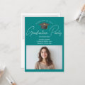 Chic Teal Graduate Photo Graduation Party Invitation | Zazzle