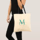 Chic Teal Green Black Monogram Initial Script Name Tote Bag | Zazzle