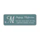 Chic Teal White Custom Monogram Address Label | Zazzle