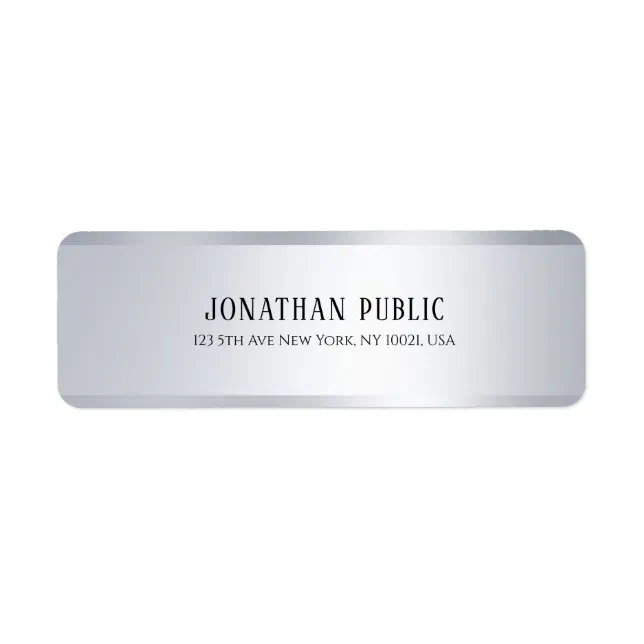 Chic Template Simple Custom Elegant Modern Silver Label | Zazzle