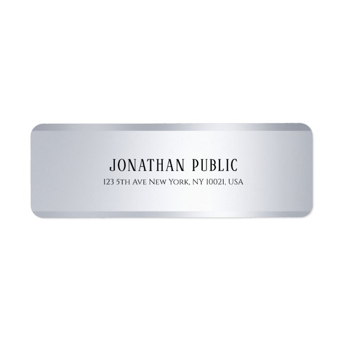 Chic Template Simple Custom Elegant Modern Silver Label | Zazzle