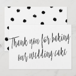 Chic "Thank you for baking our wedding cake" Thank You Card | Zazzle
