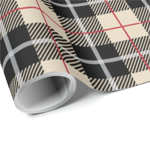 Chic Thompson Camel Tartan Plaid Pattern Wrapping Paper | Zazzle