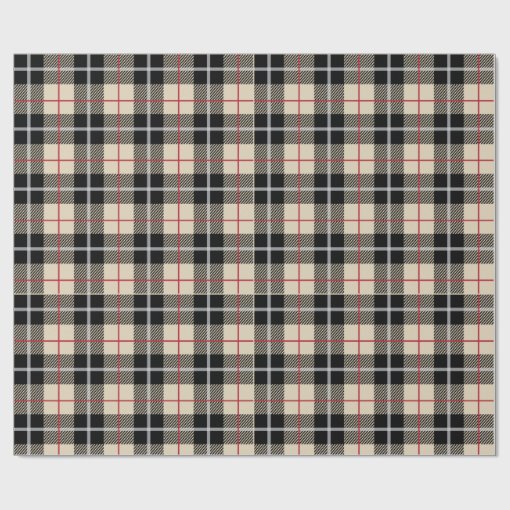 Chic Thompson Camel Tartan Plaid Pattern Wrapping Paper | Zazzle