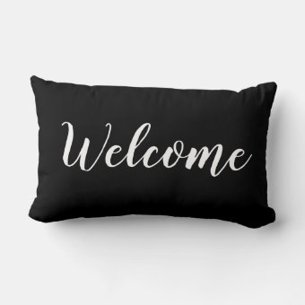 CHIC THROW PILLOW_"Welcome" Lumbar Pillow | Zazzle