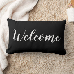 CHIC THROW PILLOW_"Welcome" Lumbar Pillow | Zazzle