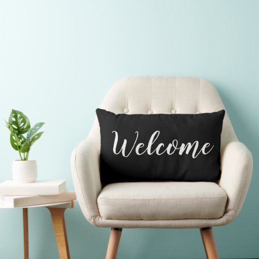 CHIC THROW PILLOW_"Welcome" Lumbar Pillow | Zazzle