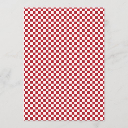 Chic Timeless Italian-Themed Red Checkered Wedding Menu | Zazzle