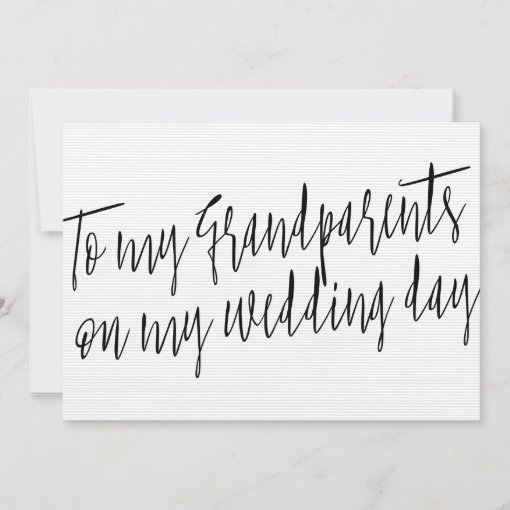 Chic "To my grandparents on my wedding day" Card | Zazzle