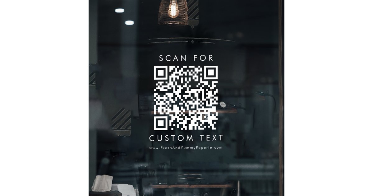 Chic Transparent Business Custom QR Code Window Cling | Zazzle