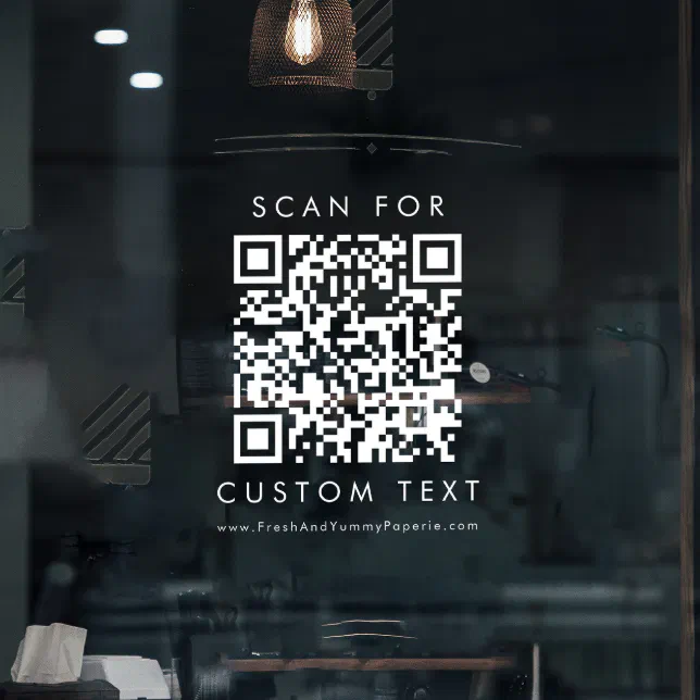 Chic Transparent Business Custom QR Code Window Cling | Zazzle