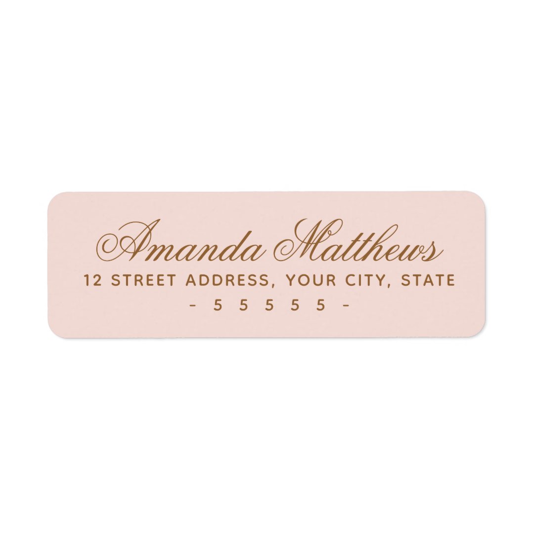 Chic trendy blush pink calligraphy script address label | Zazzle
