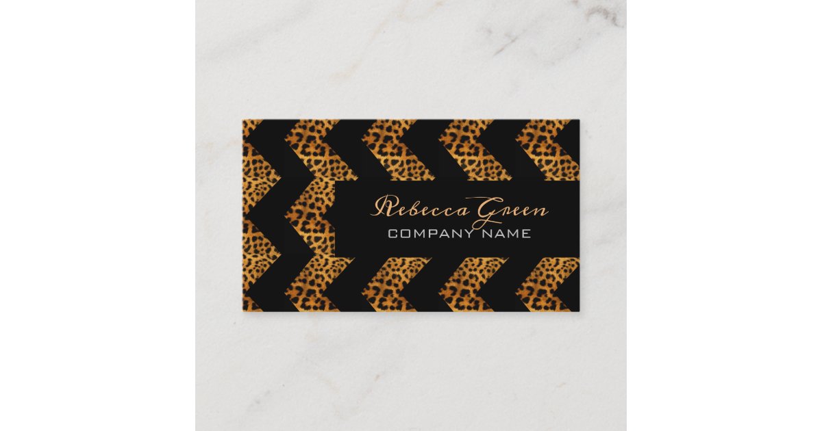 chic trendy pattern Safari fashion leopard print Business Card | Zazzle
