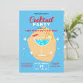 Chic Tropical Blue Cocktail Soirée Birthday Party Invitation | Zazzle