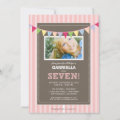 Chic Turning 7 Birthday Party Invitation (pink) | Zazzle