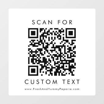 Chic Typography Business Custom QR Code Window Cling | Zazzle