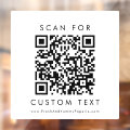 Chic Typography Business Custom QR Code Window Cling | Zazzle