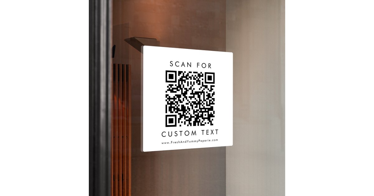 Chic Typography Business Custom QR Code Window Cling | Zazzle
