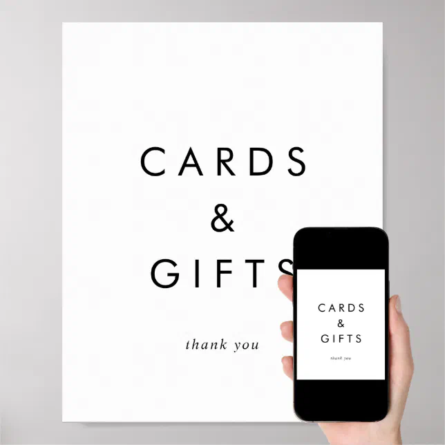 Chic Typography Cards and Gifts Sign | Zazzle
