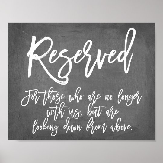 Reserved Memorial Sign for Wedding | Zazzle.com