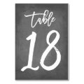 Chic Typography Chalkboard Table Number | Table 18 | Zazzle