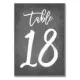 Chic Typography Chalkboard Table Number | Table 18 | Zazzle
