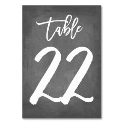 Chic Typography Chalkboard Table Number | Table 22 | Zazzle